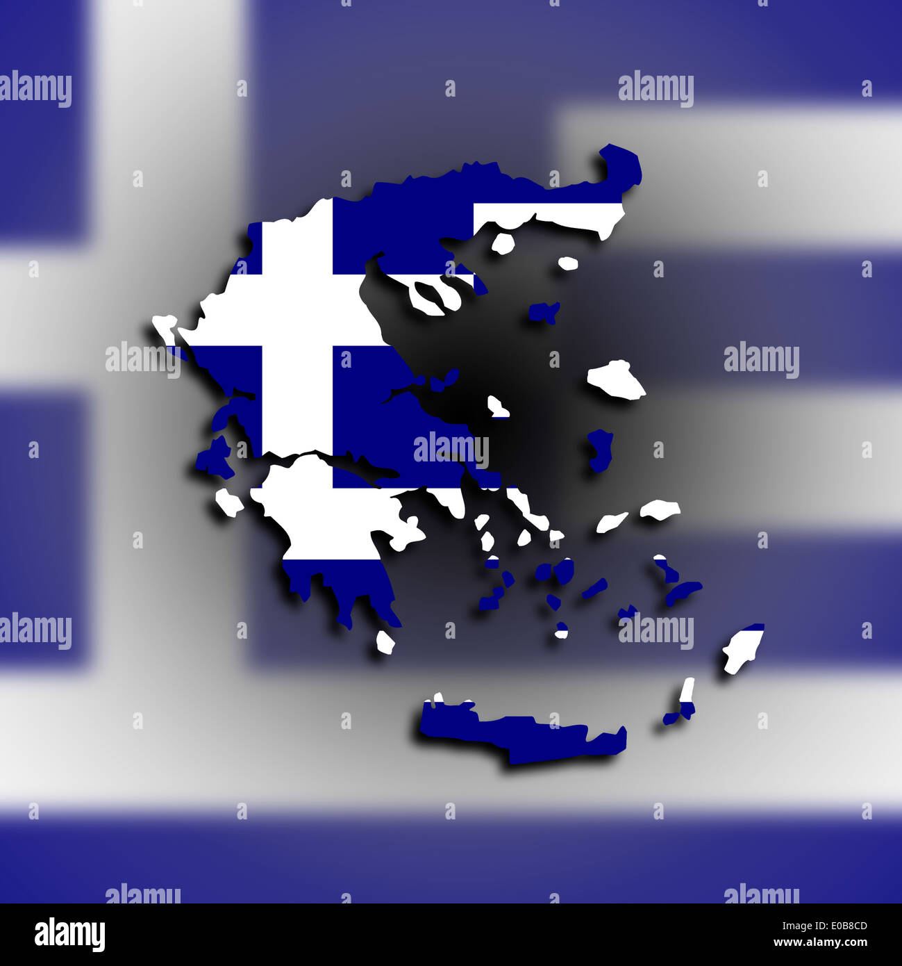 Greek flag map hi-res stock photography and images - Alamy