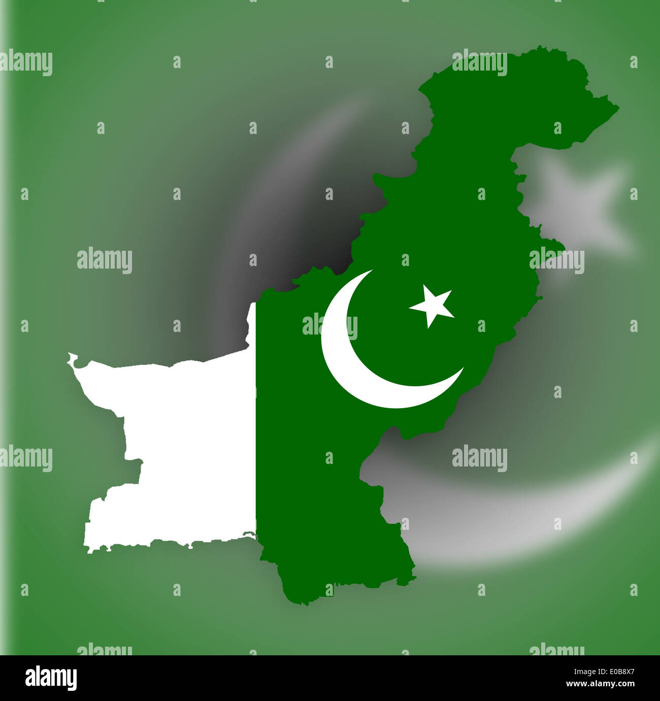 Map of Pakistan with their flag illustration Stock Photo - Alamy