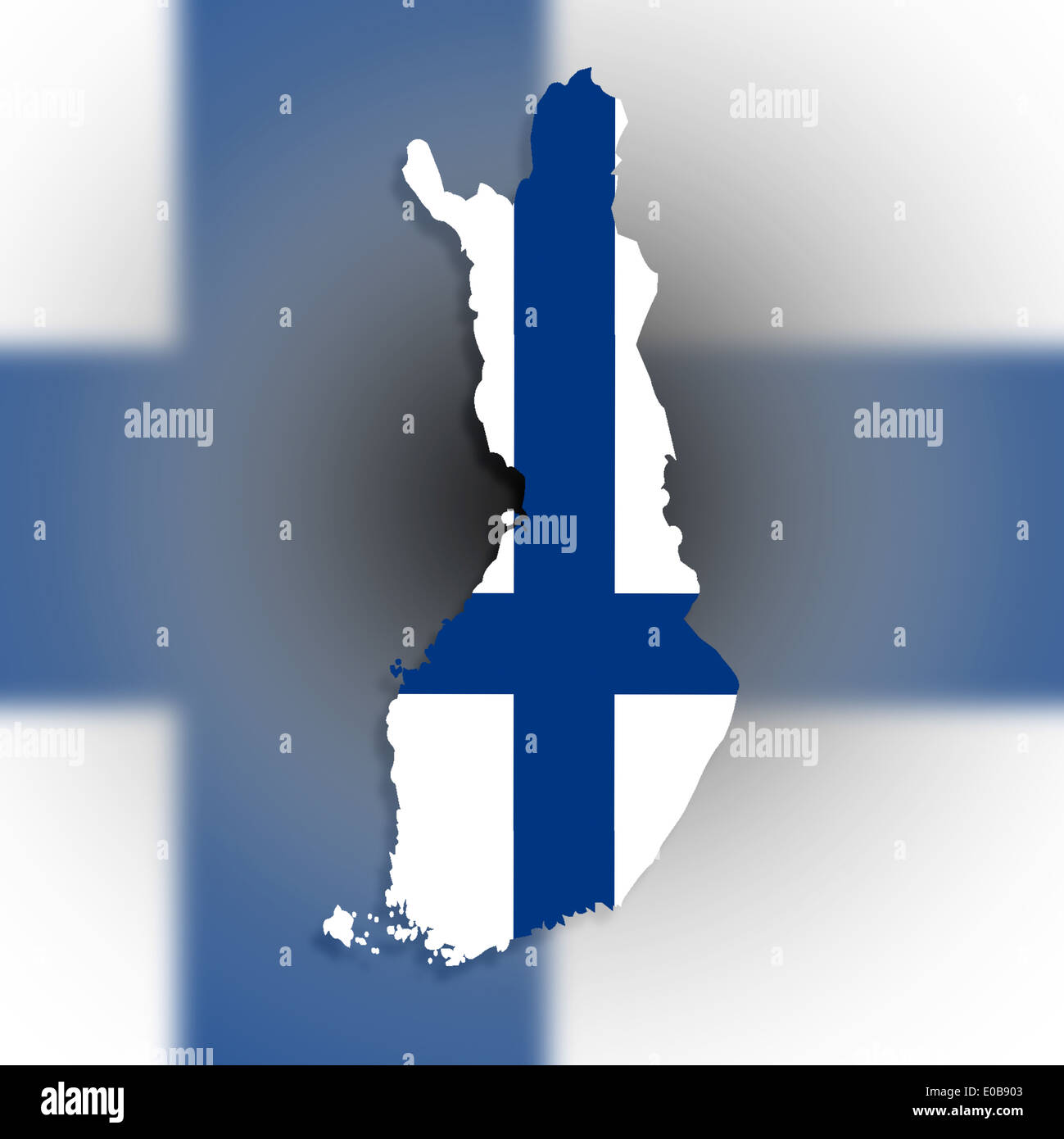 Map of Finland filled with flag isolated Stock Photo - Alamy