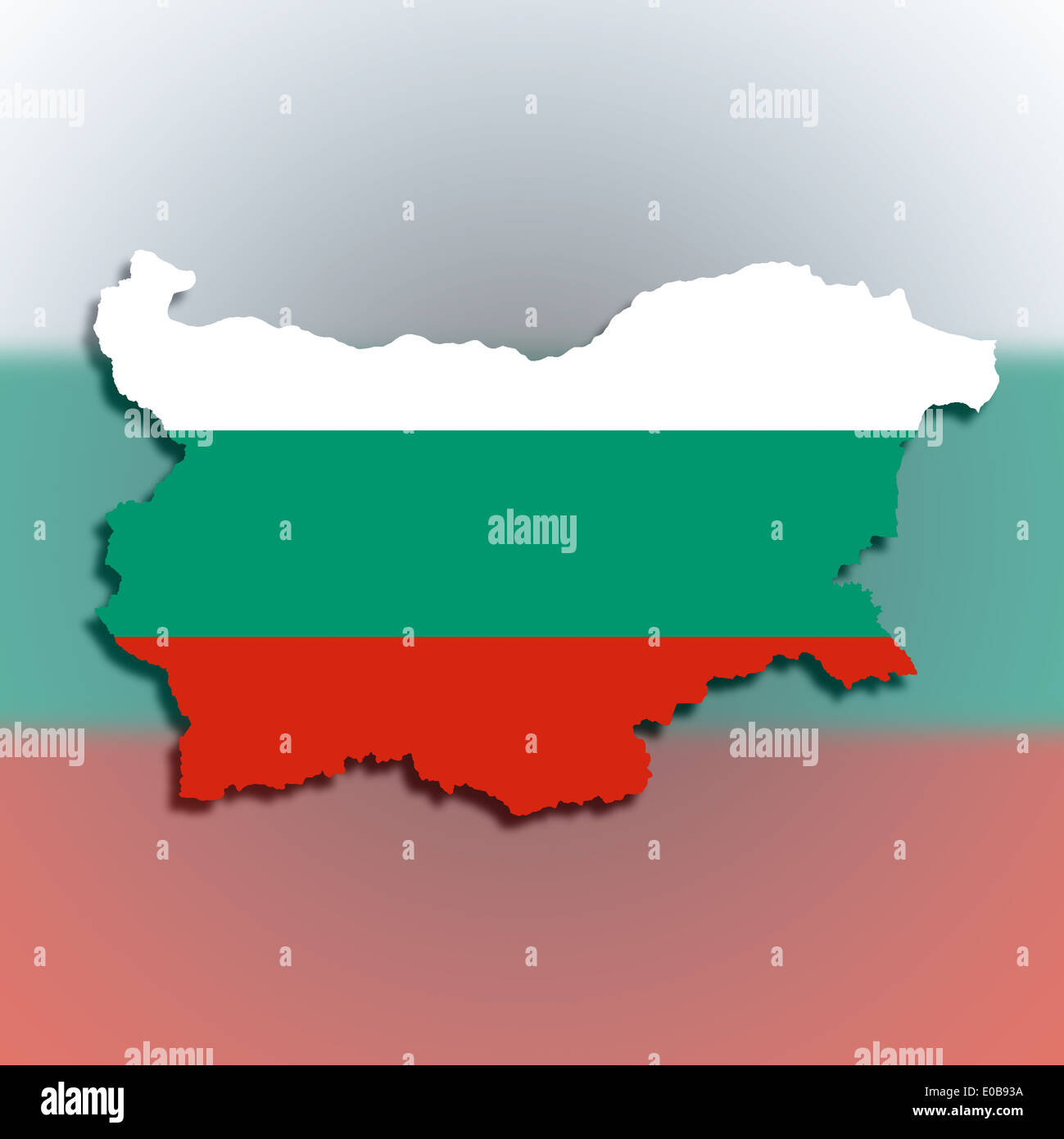 Map of Bulgaria filled with flag isolated Stock Photo - Alamy