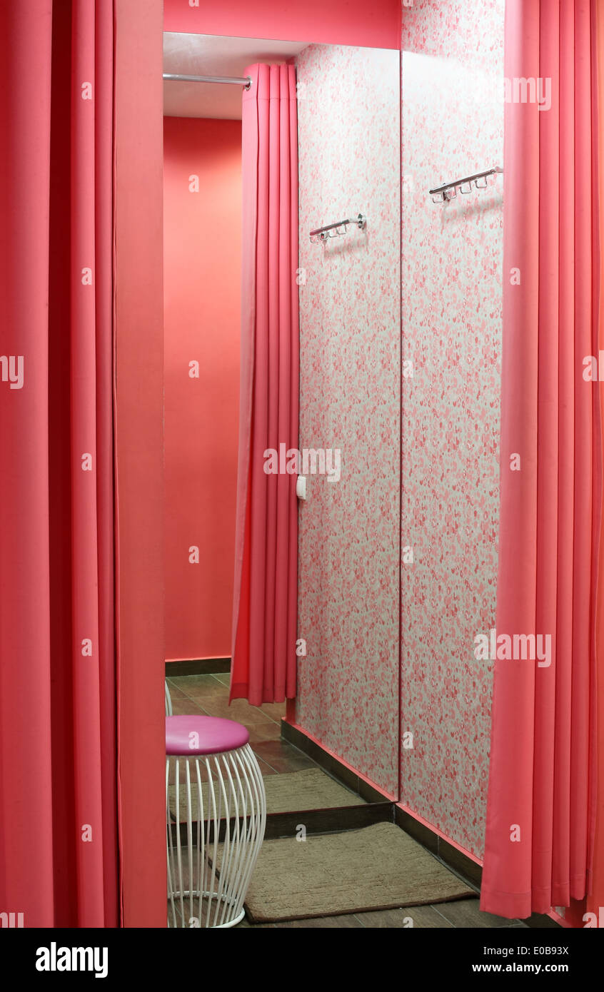 beautiful and clean interior of dressing room at the store Stock Photo ...