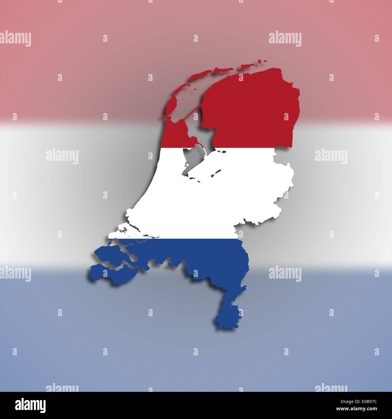 Map and flag of the Netherlands isolated Stock Photo - Alamy