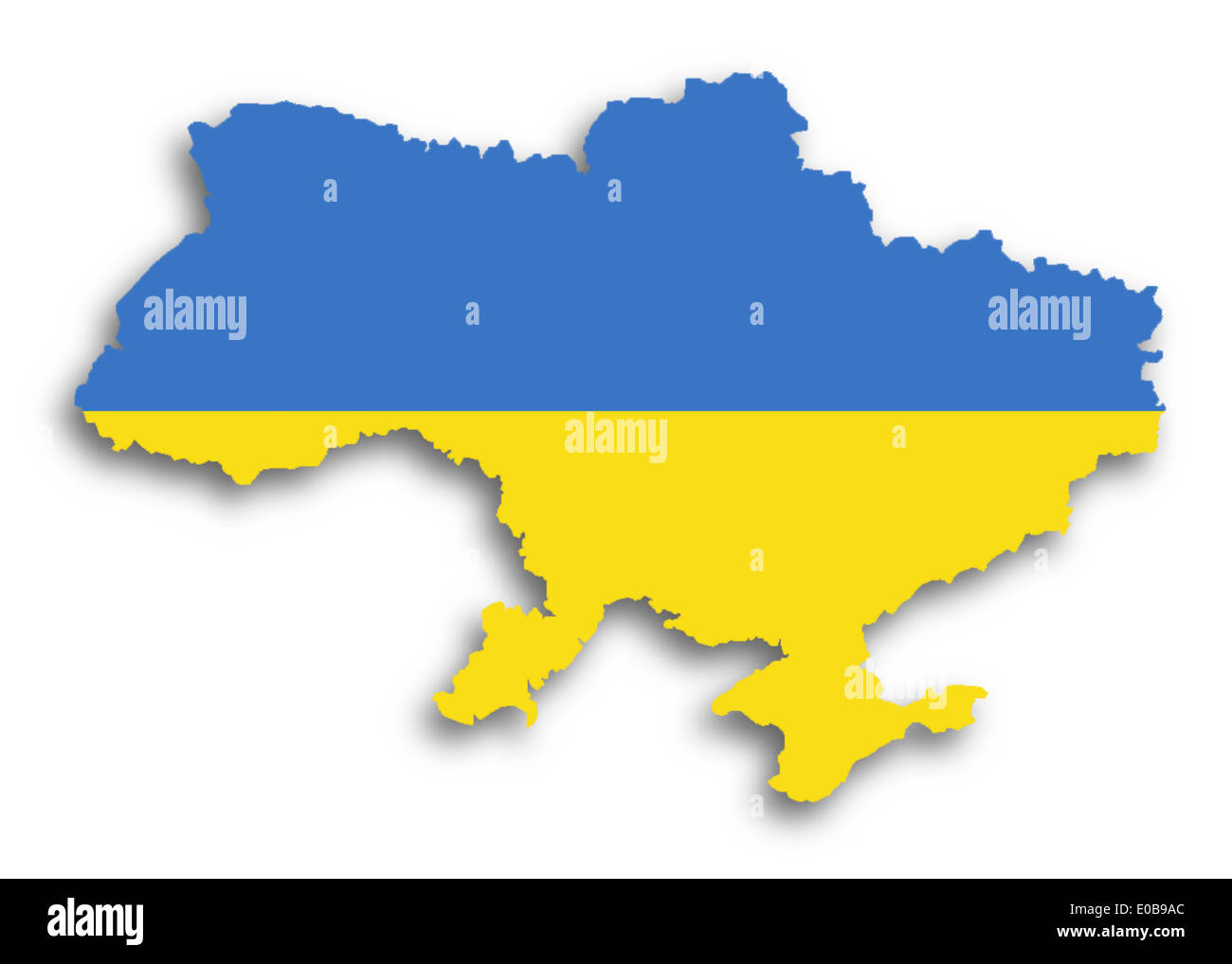 Map of the Ukraine filled with flag isolated Stock Photo - Alamy