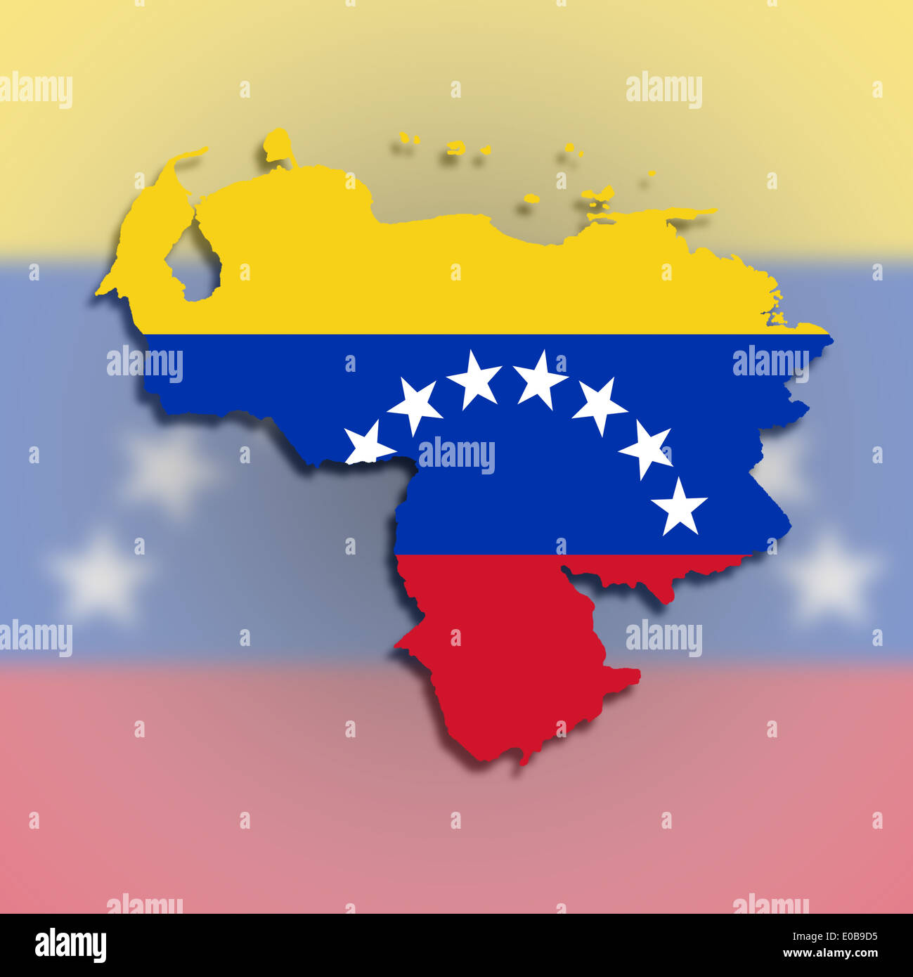Venezuela map with the flag inside isolated Stock Photo - Alamy