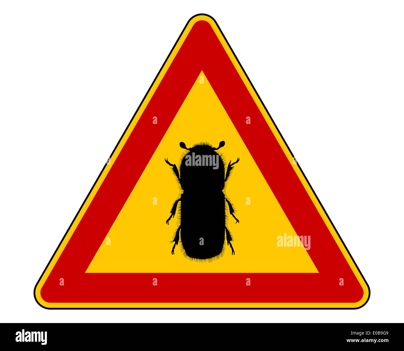 Bark beetle warning sign Stock Photo - Alamy