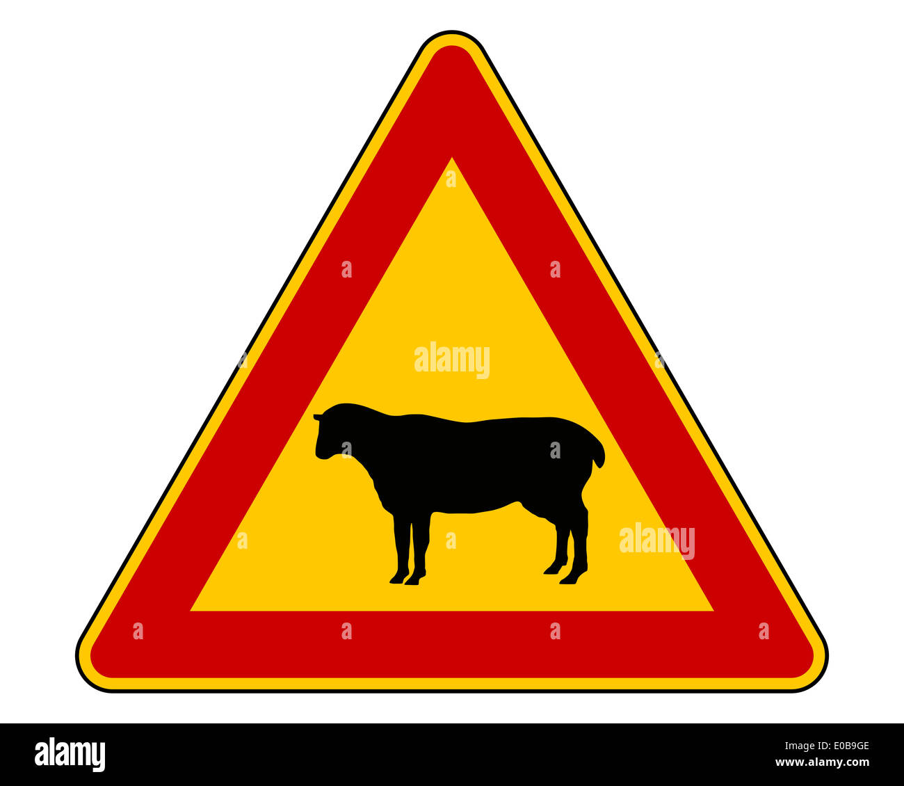 Sheep warning sign Stock Photo - Alamy