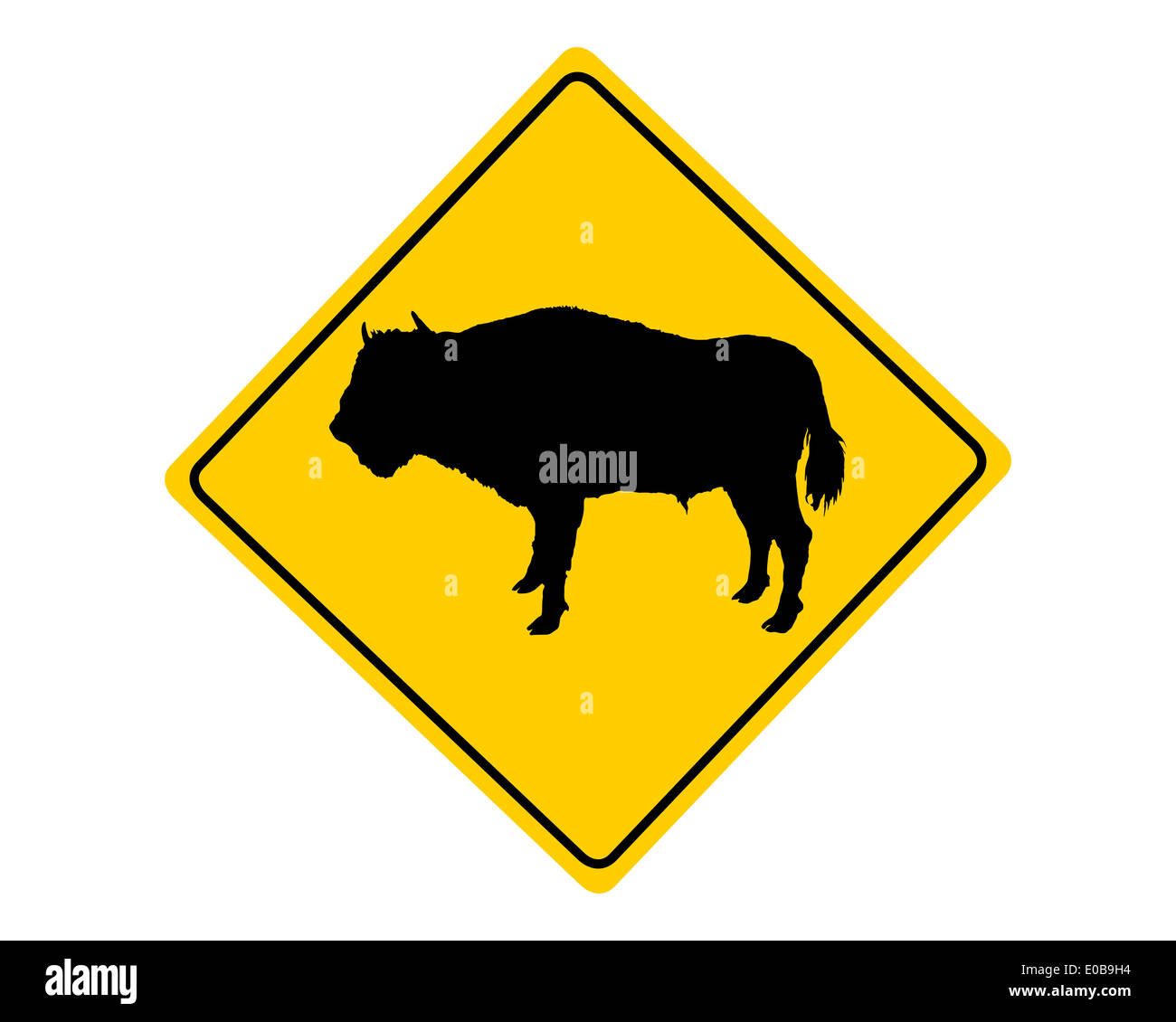 Bison warning sign Stock Photo - Alamy