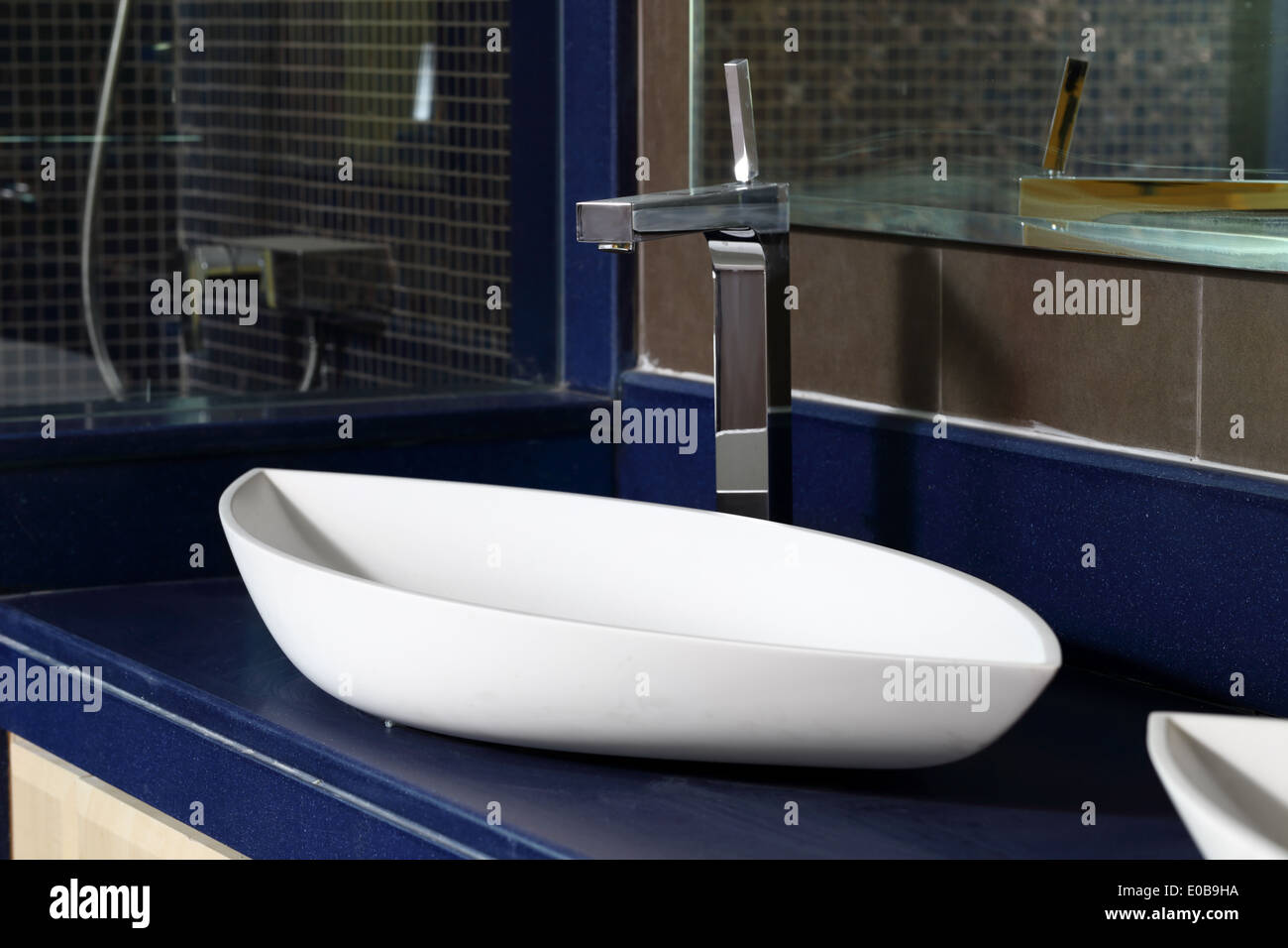 stainless steel water tap in modern interior Stock Photo - Alamy