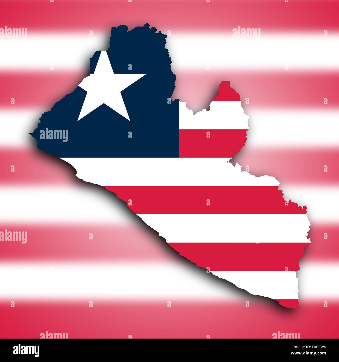 Map of Liberia filled with the national flag Stock Photo - Alamy