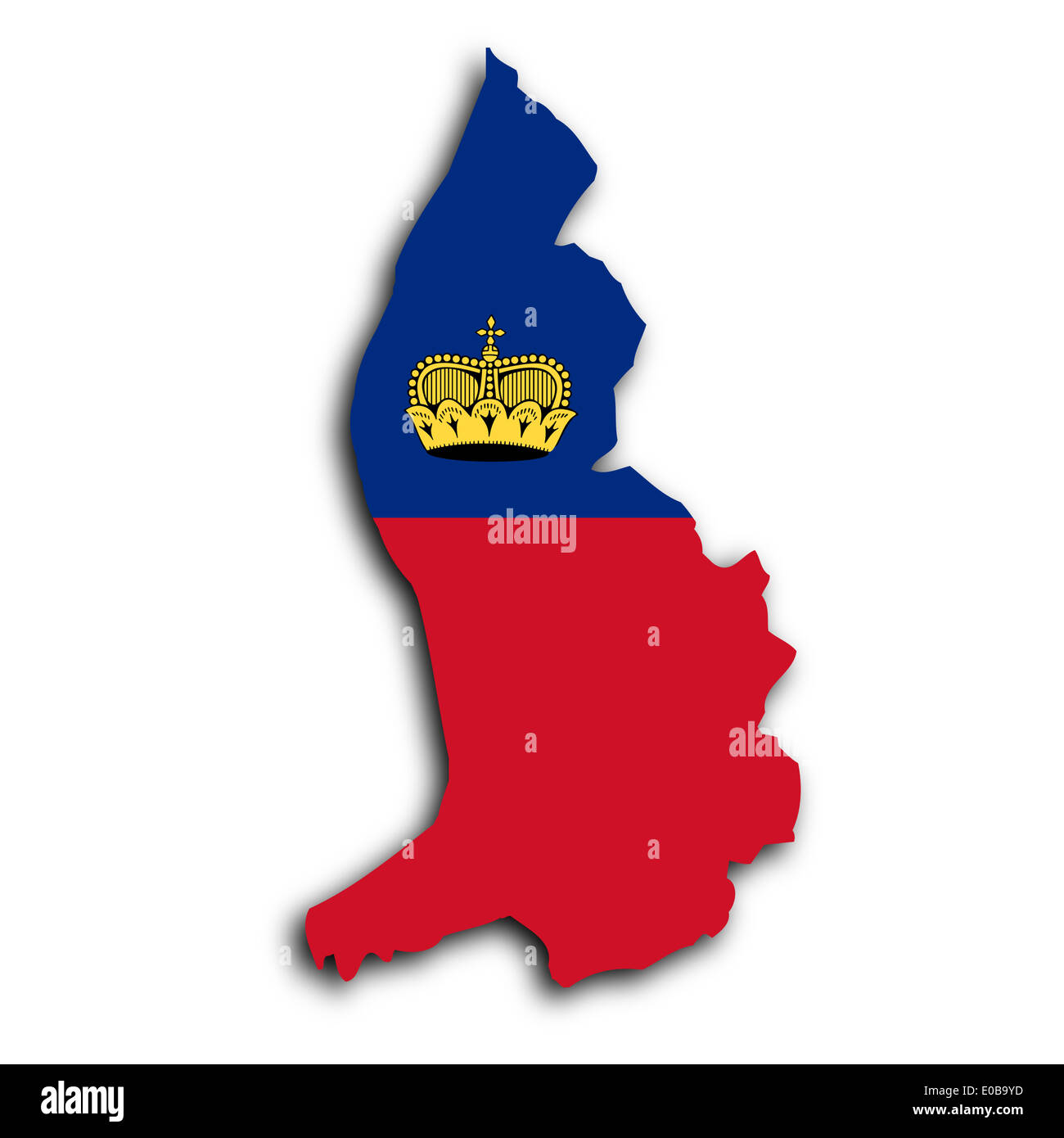 Map of Liechtenstein filled with the national flag Stock Photo - Alamy