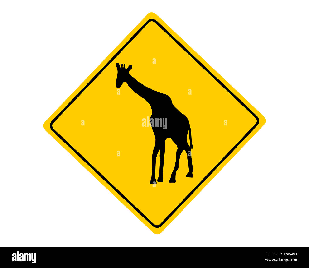 Giraffe warning sign Stock Photo - Alamy