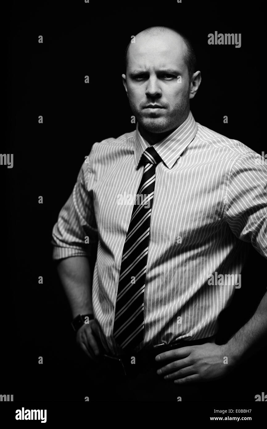 Businessman looking serious Black and White Stock Photos & Images - Alamy