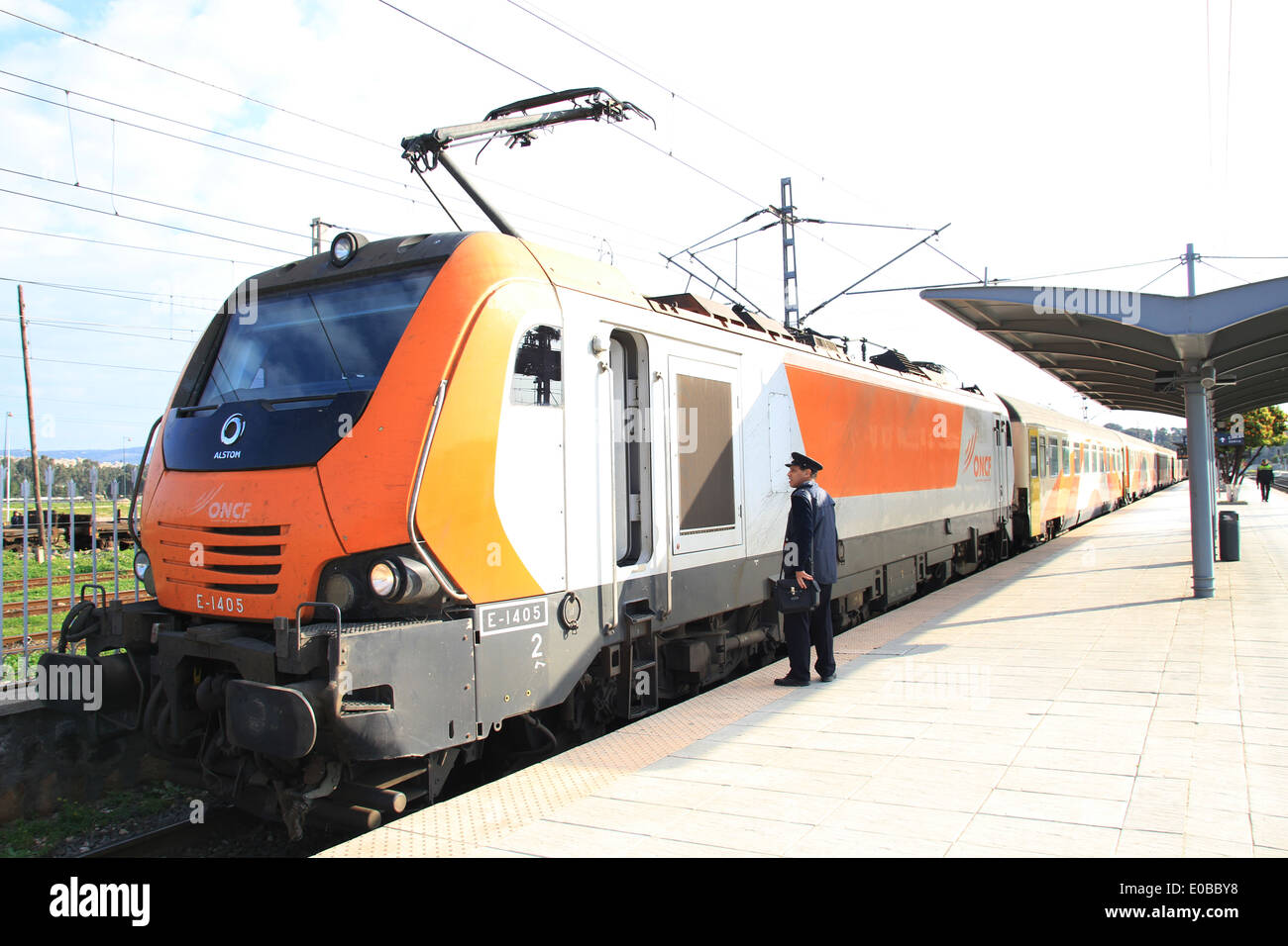 The ONCF train at Fes station in Morocco on the way to Rabat Stock ...