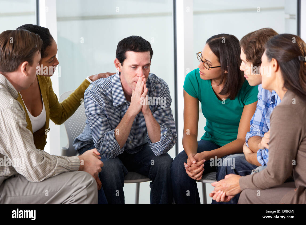 Meeting Of Support Group Stock Photo - Alamy