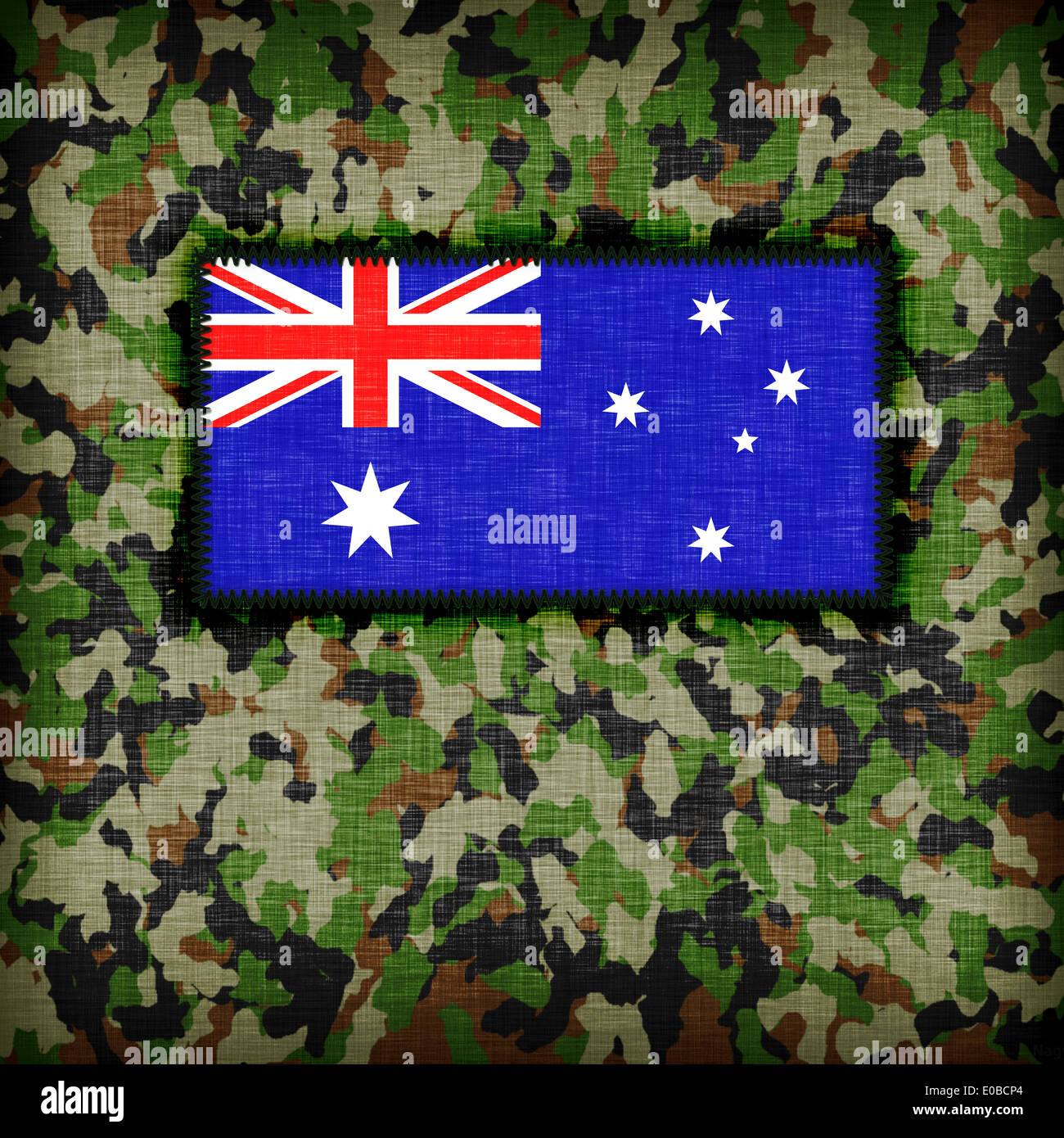 Amy camouflage uniform with flag on it Australia Stock Photo - Alamy