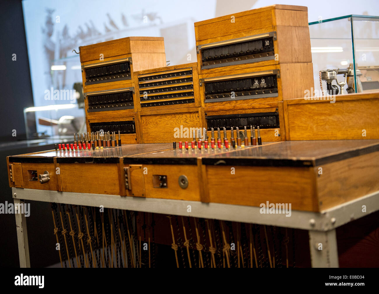 Berlin, Germany. 08th May, 2014. A historic telephone switchboard is on ...