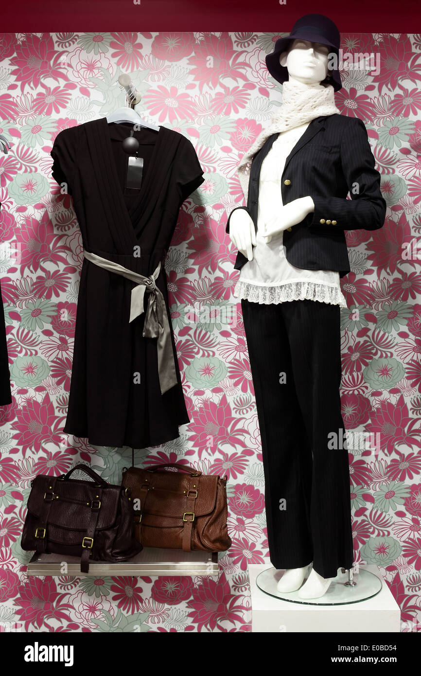 luxury and fashionable brand new interior of cloth store Stock Photo ...