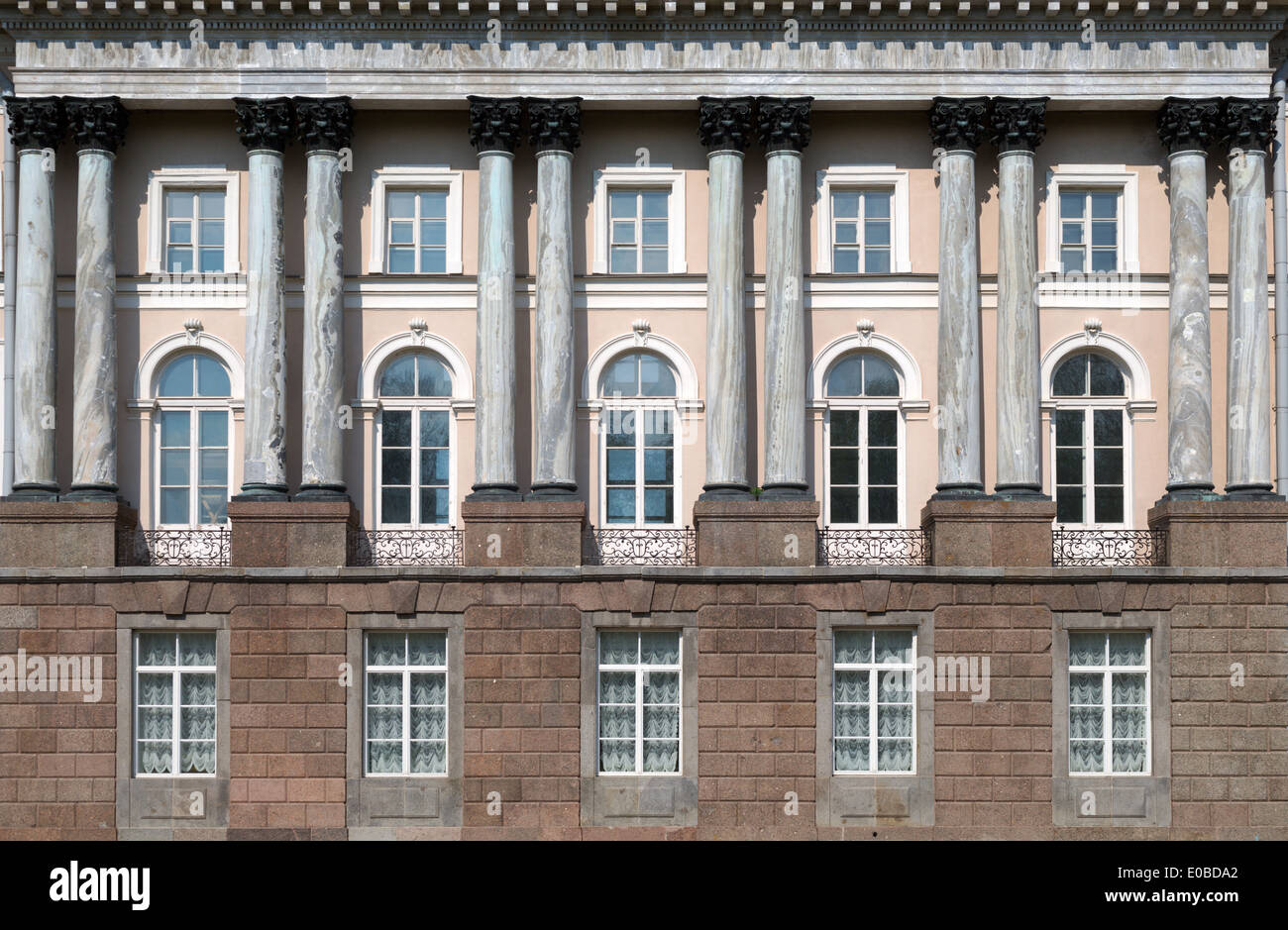 facade of an old building with columns Stock Photo - Alamy