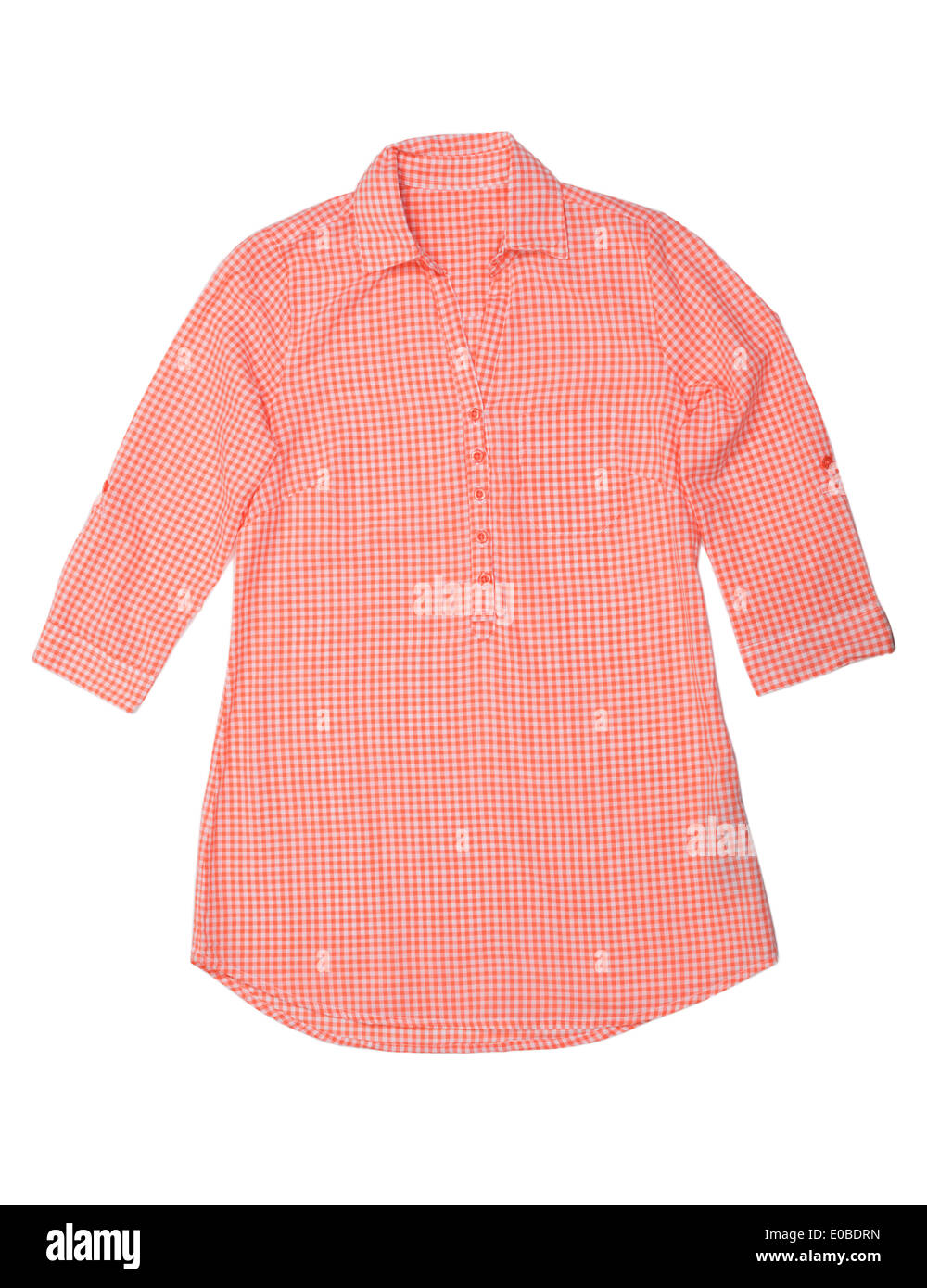 Plaid Shirt - Red and Gray on White Background Stock Photo - Alamy