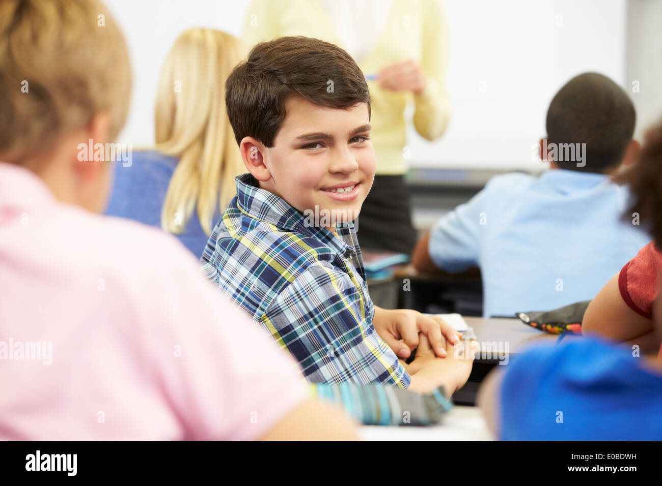 Portrait Of Pupil In Class Stock Photo - Alamy