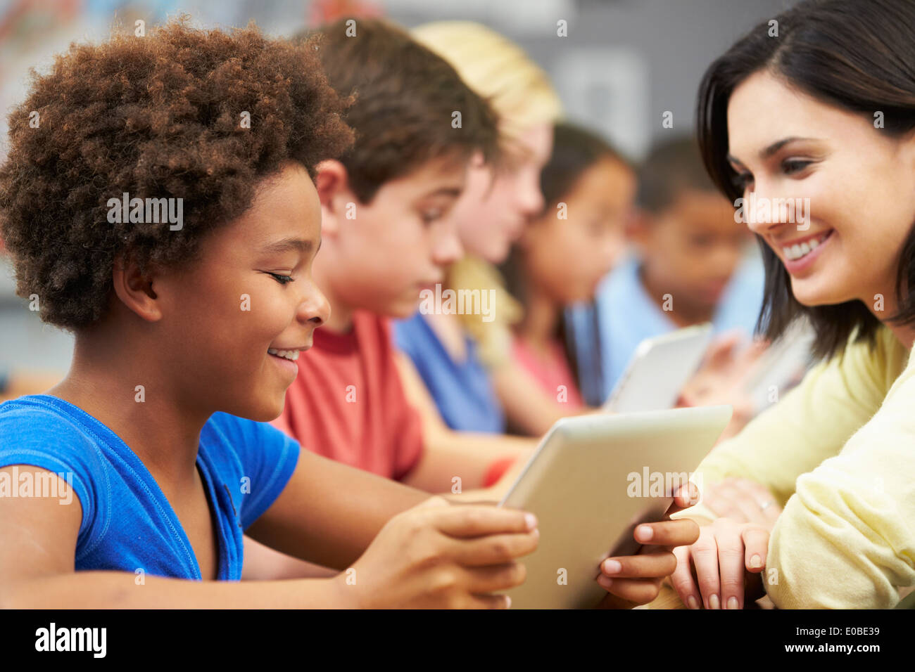 Digital whiteboard boy hi-res stock photography and images - Alamy