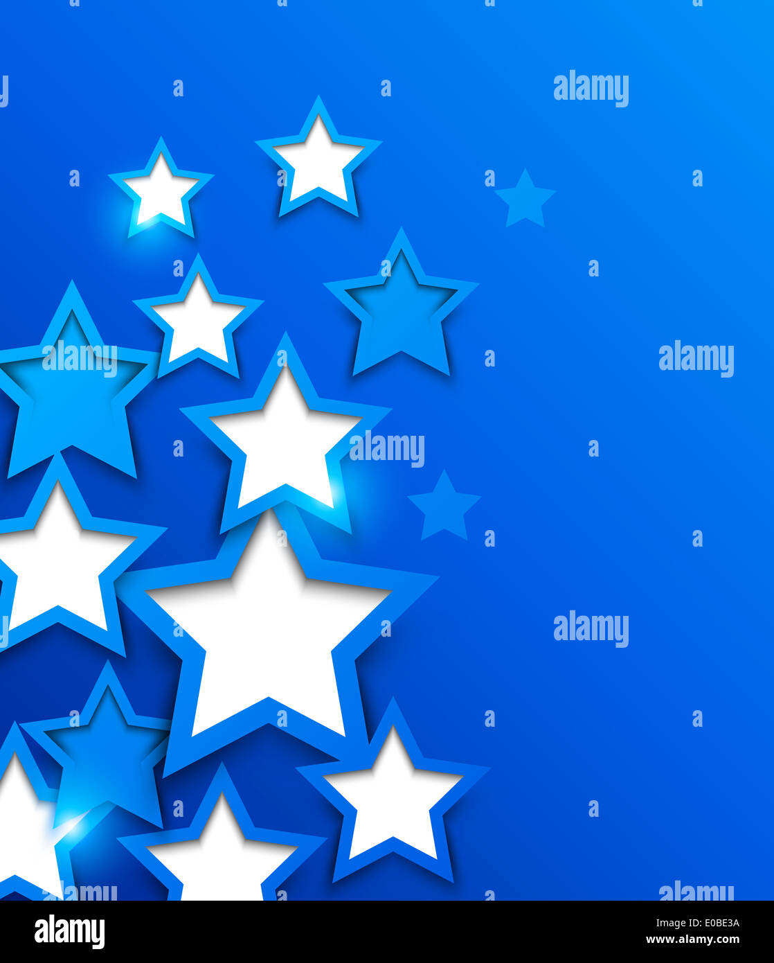 Abstract background with blue stars Stock Photo - Alamy