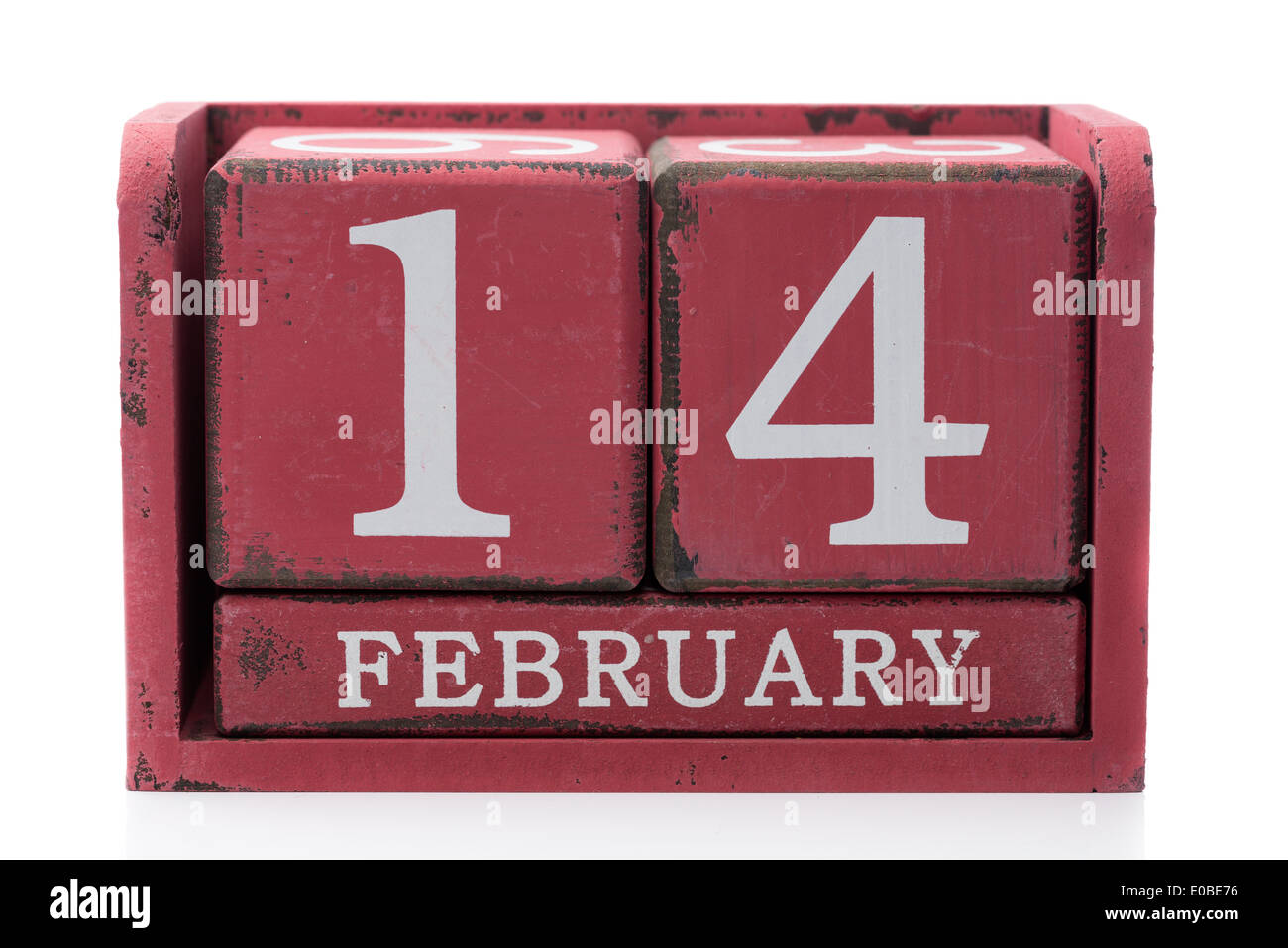 Root calendar February 14. Isolate on white Stock Photo - Alamy