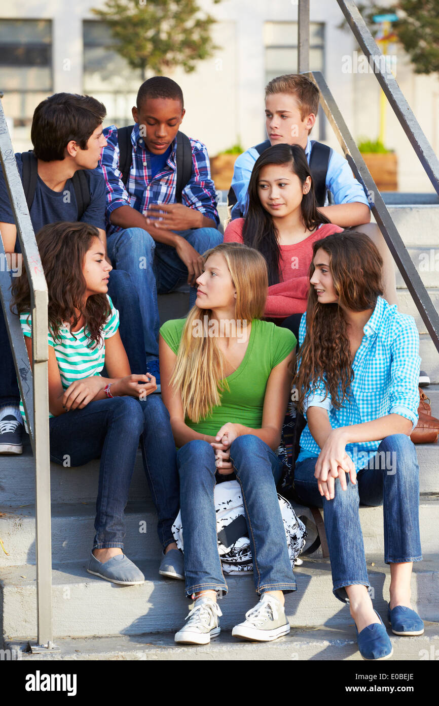 Group Of Teenage Pupils Outside Classroom Stock Photo - Alamy