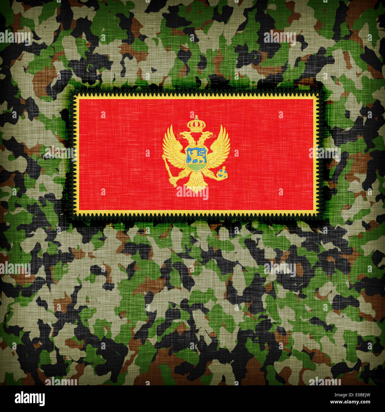 Amy camouflage uniform with flag on it Montenegro Stock Photo - Alamy