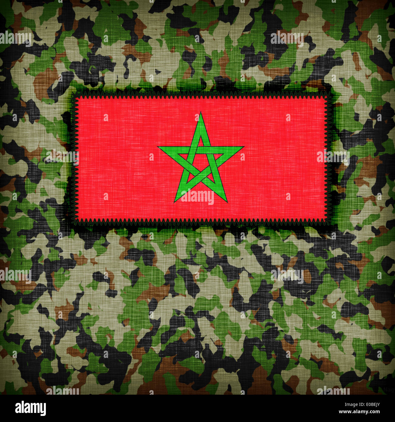 Amy camouflage uniform with flag on it Morocco Stock Photo - Alamy