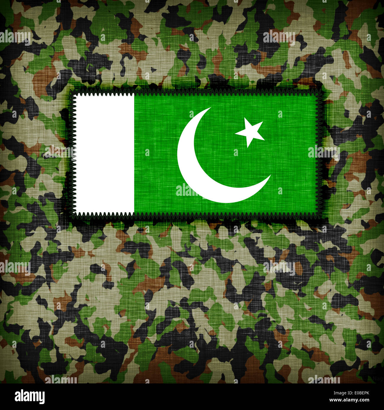 Amy camouflage uniform with flag on it Pakistan Stock Photo - Alamy