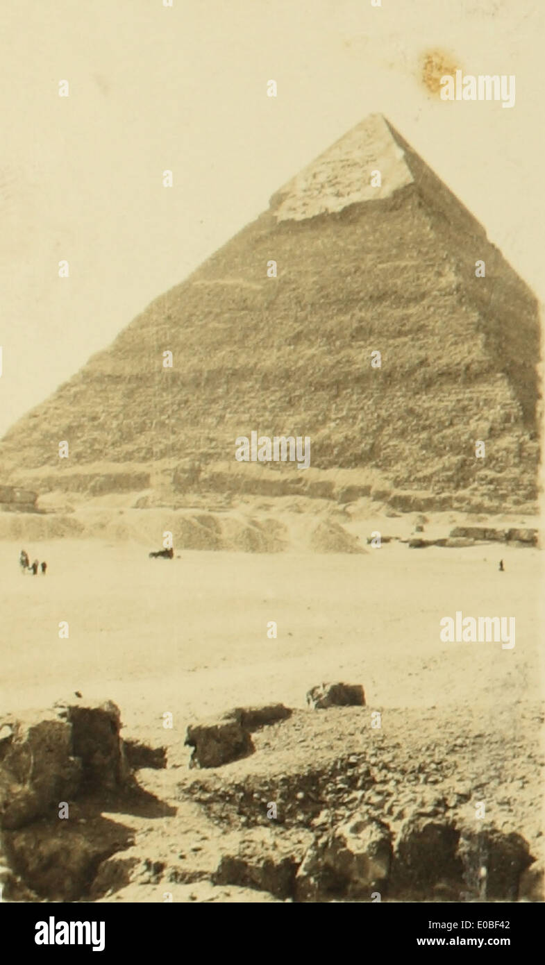 The Great Pyramid of Giza, standing 480 feet tall with a square base ...