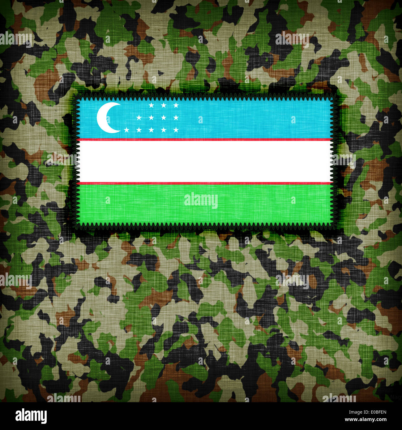 Amy camouflage uniform with flag on it Uzbekistan Stock Photo - Alamy