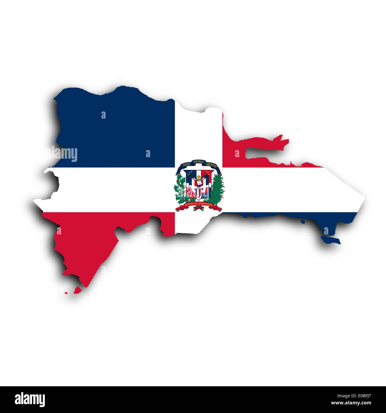Map of the Dominican Republic filled with flag Stock Photo - Alamy