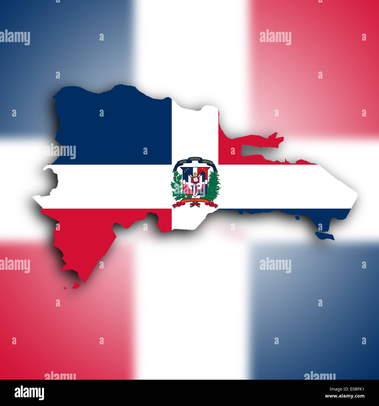 Map of the Dominican Republic filled with flag Stock Photo - Alamy