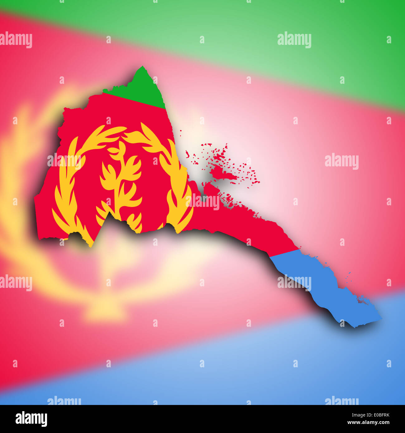 Map of Eritrea filled with the national flag Stock Photo - Alamy