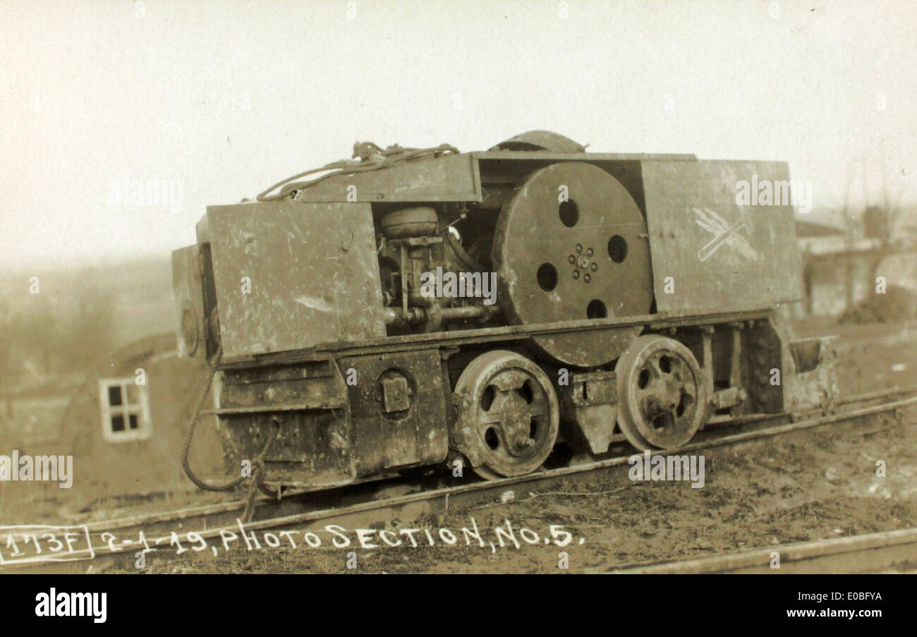This image shows a railroad engine used during World War I. Railroads ...