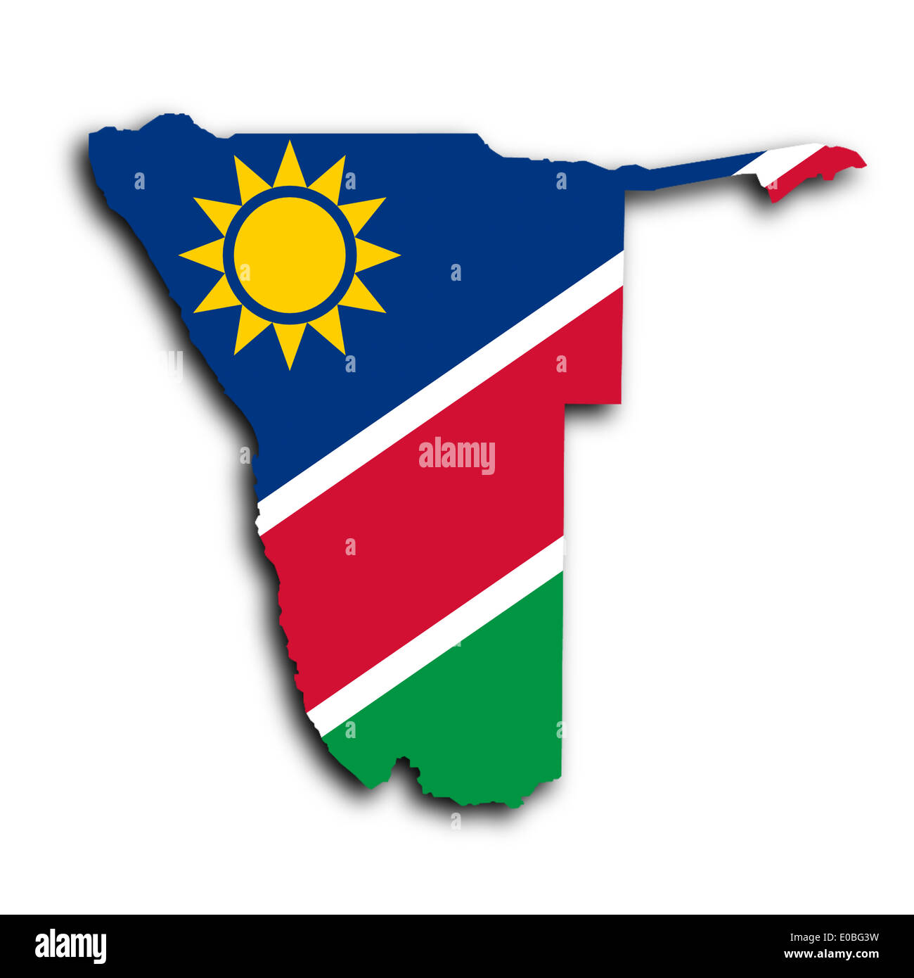 Map of Namibia filled with the national flag Stock Photo - Alamy