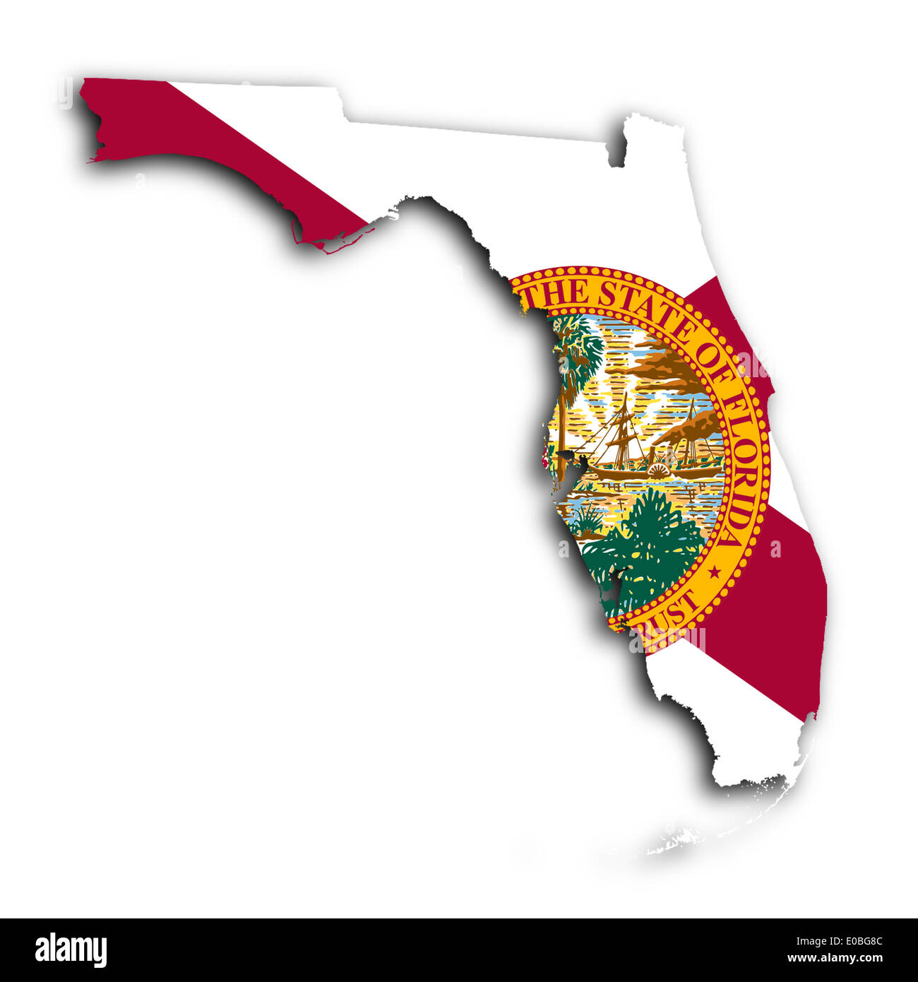 Map of Florida filled with the state flag Stock Photo - Alamy