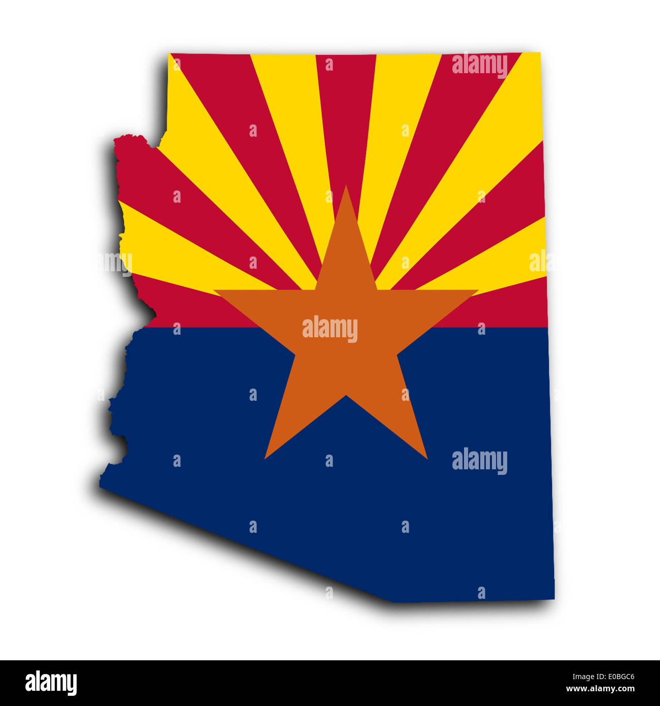 Map of Arizona filled with the state flag Stock Photo - Alamy