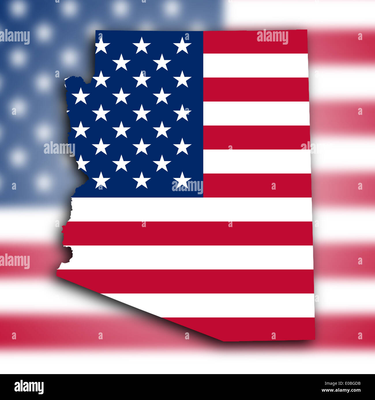 Map of Arizona filled with the national flag Stock Photo - Alamy