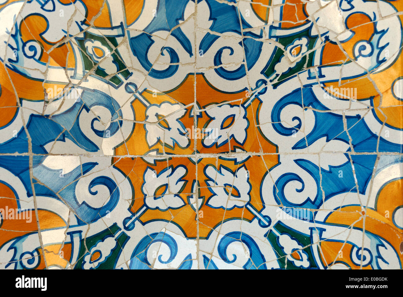 Detail of a mosaic at the park guell gaudi hi-res stock photography and ...