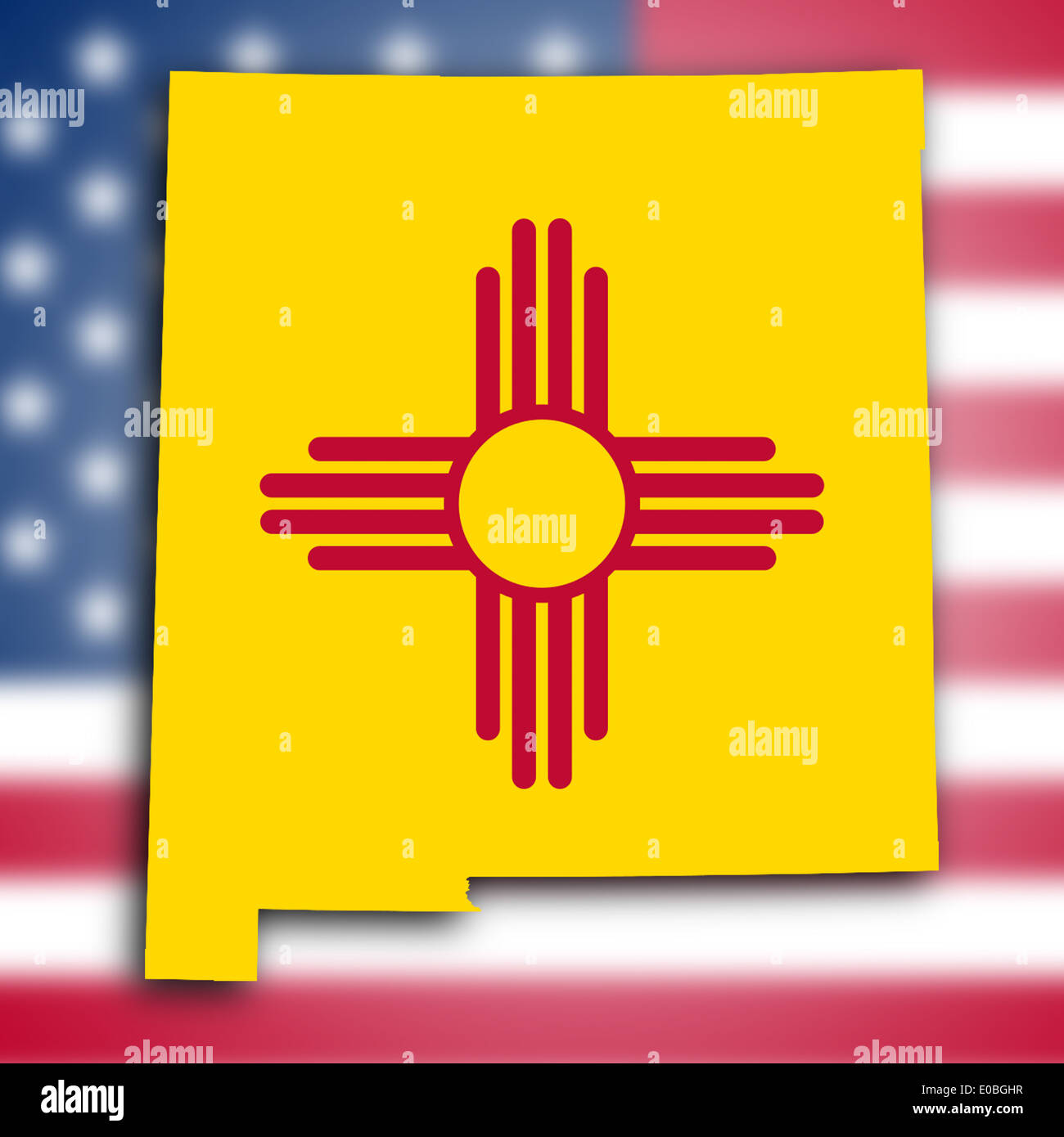 Map of New Mexico filled with the state flag Stock Photo - Alamy