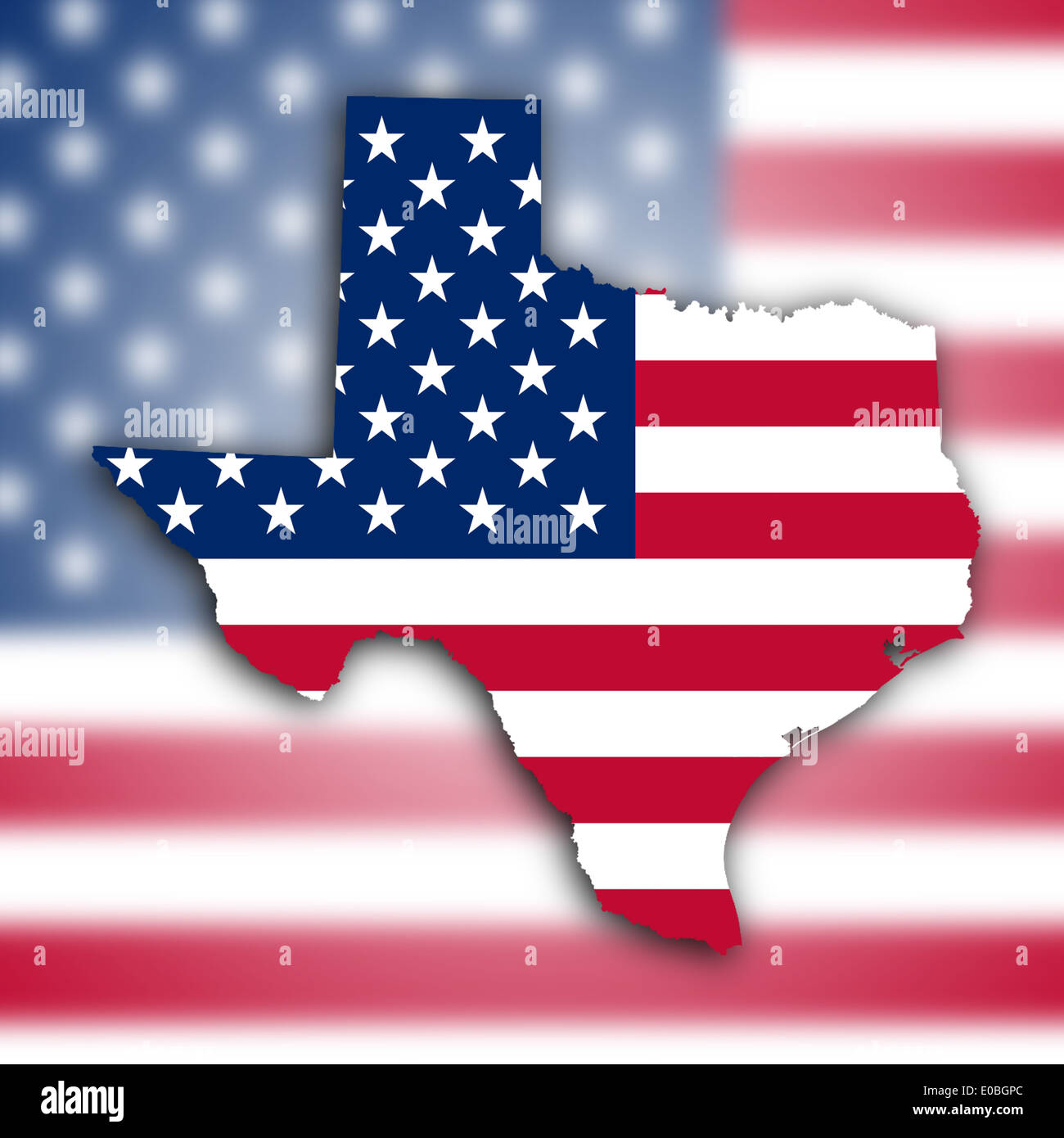 Map of Texas filled with the national flag Stock Photo - Alamy