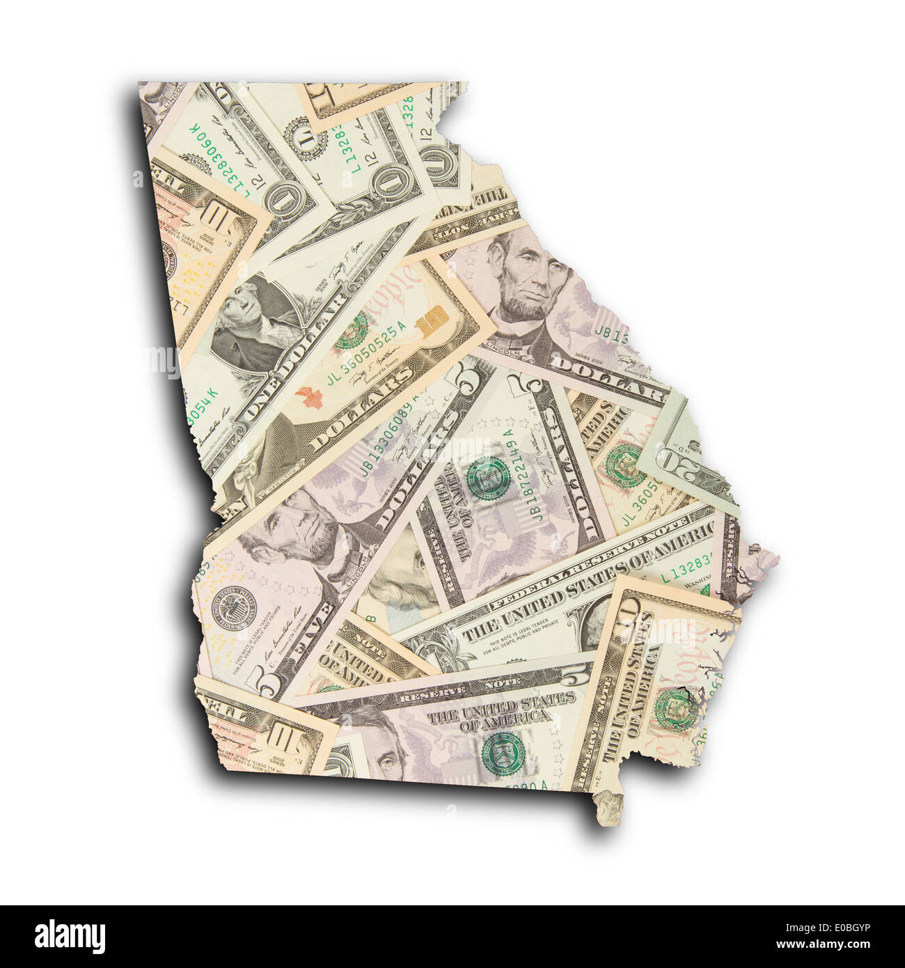 Map of Georgia filled with US dollars Stock Photo - Alamy