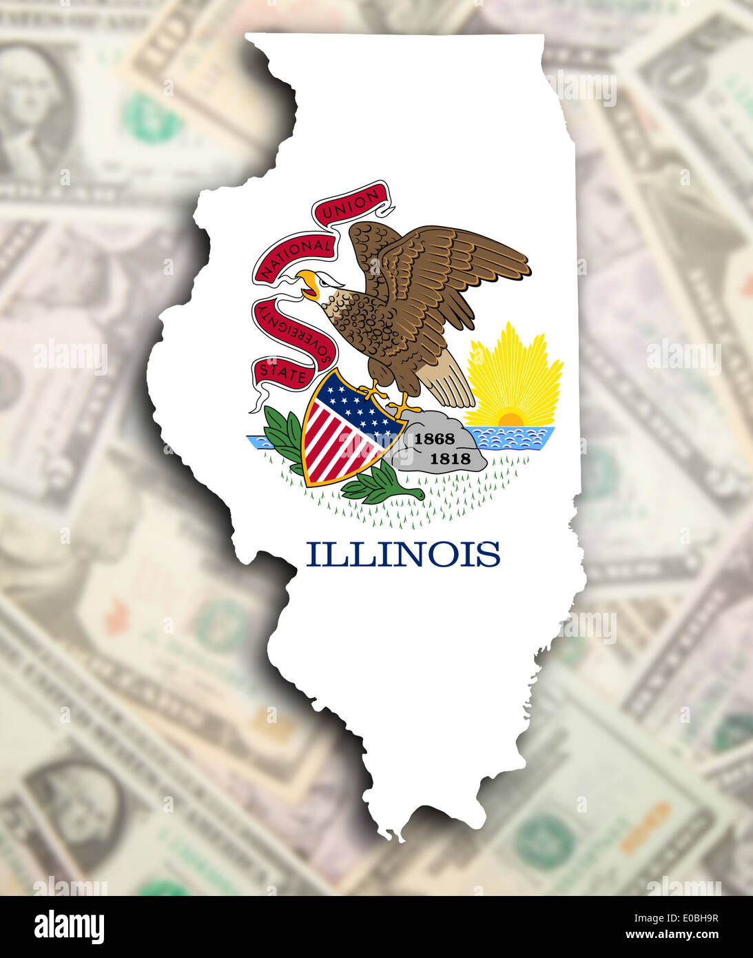 Illinois state map hi-res stock photography and images - Alamy