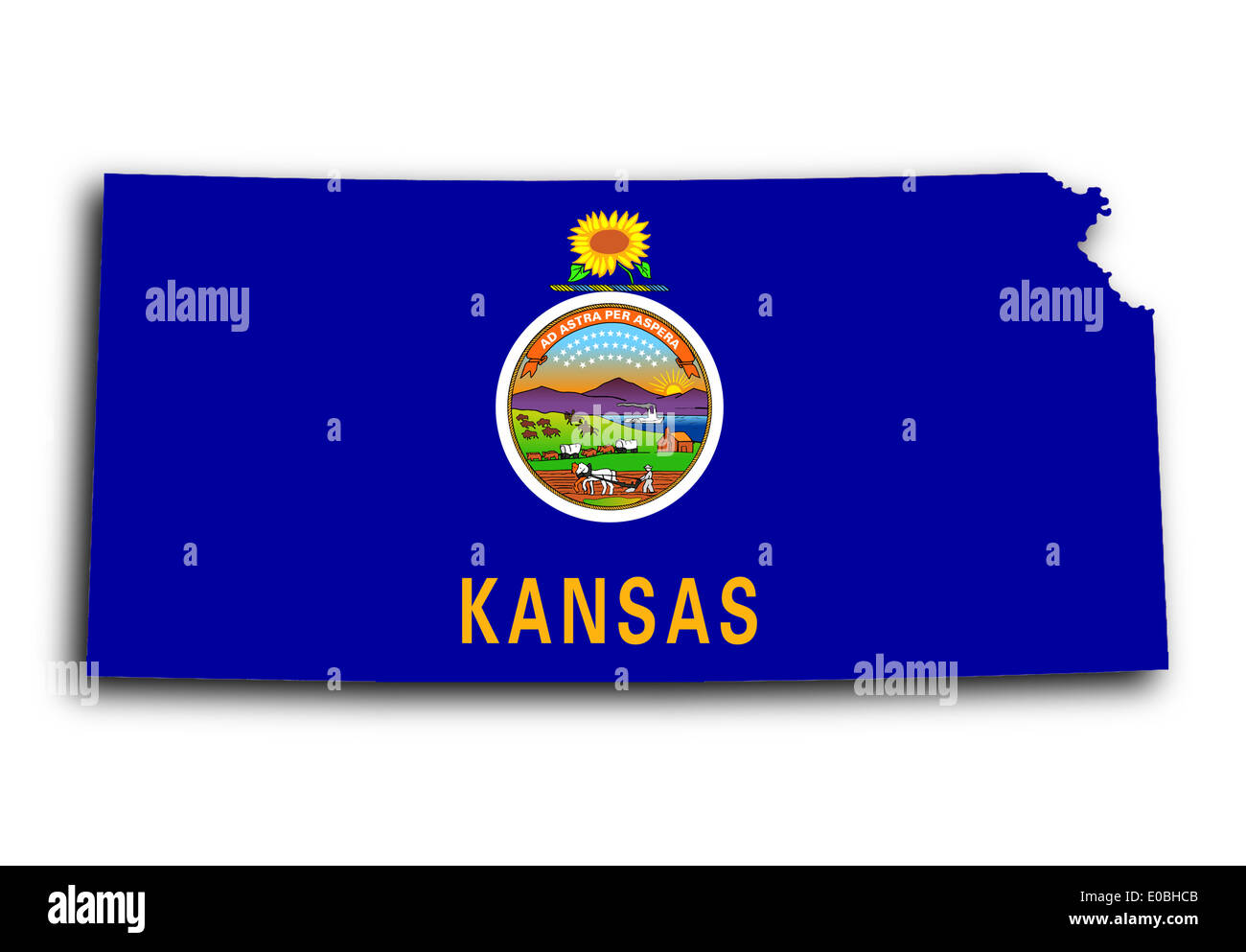 Map of kansas territory hi-res stock photography and images - Alamy