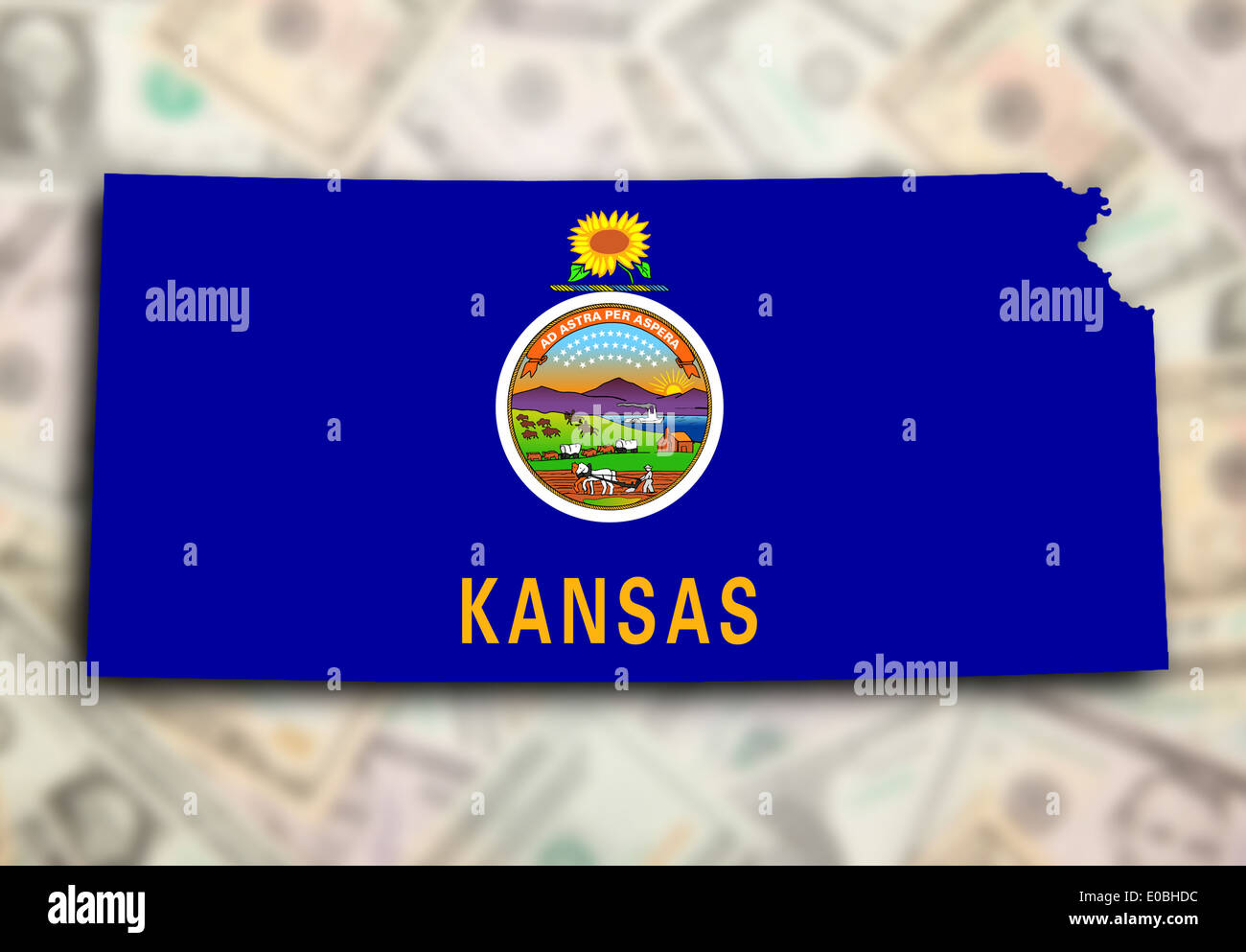 Map of kansas territory hi-res stock photography and images - Alamy