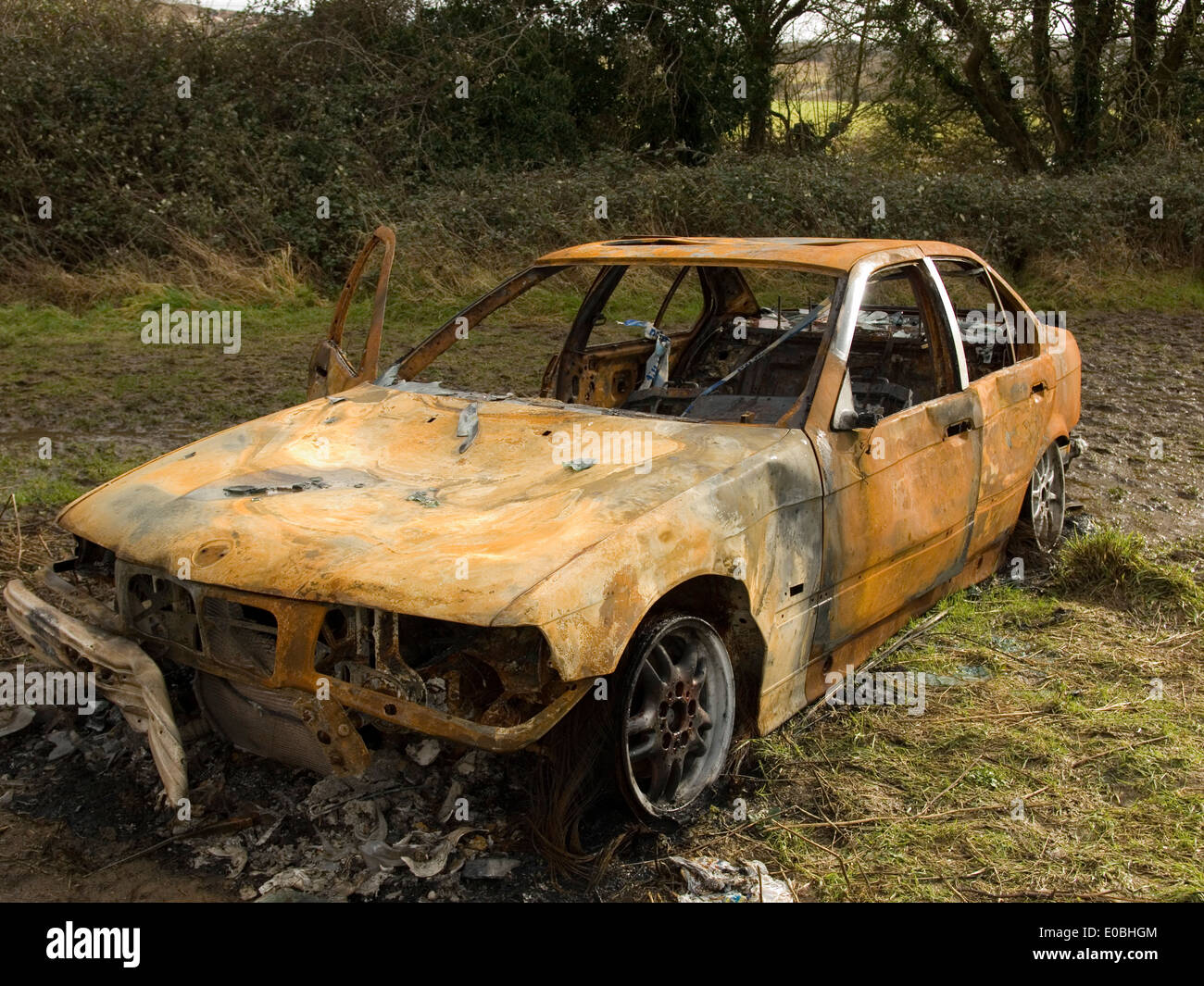 burnt out car rust Stock Photo - Alamy