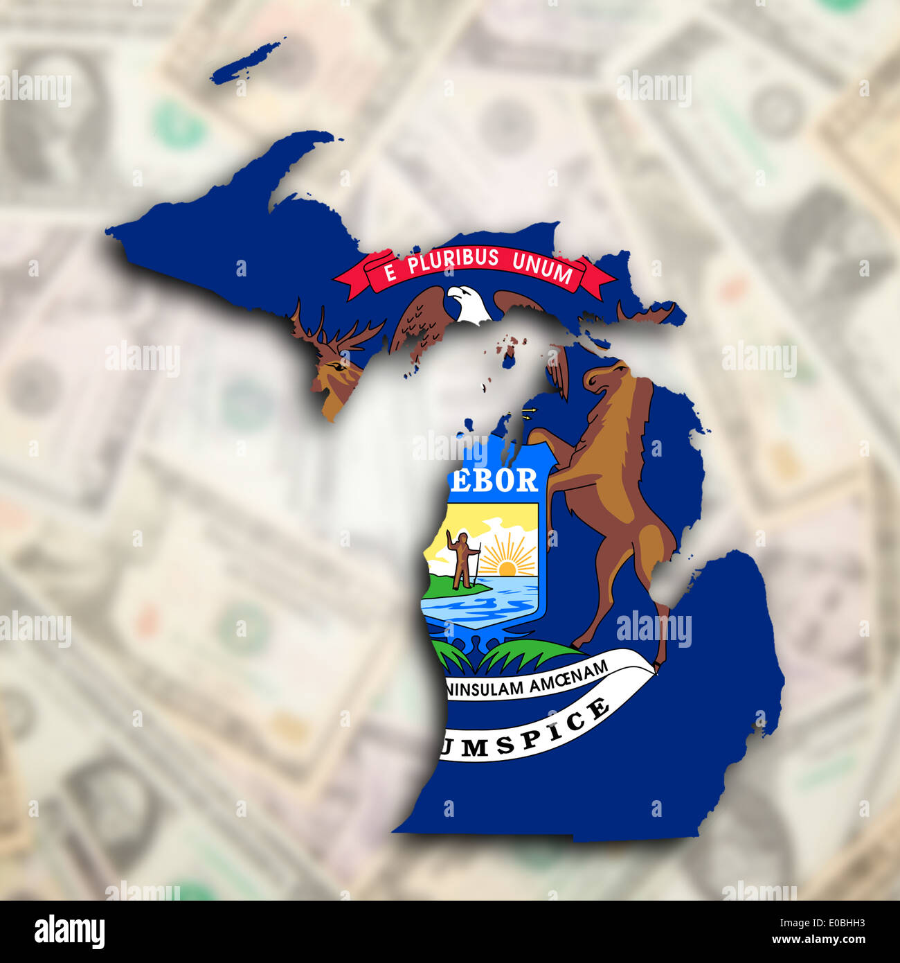Map of michigan state hi-res stock photography and images - Alamy